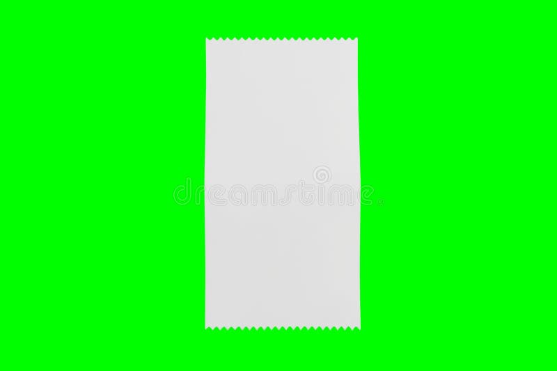 Blank White Receipt Render on Green Background for Business ...