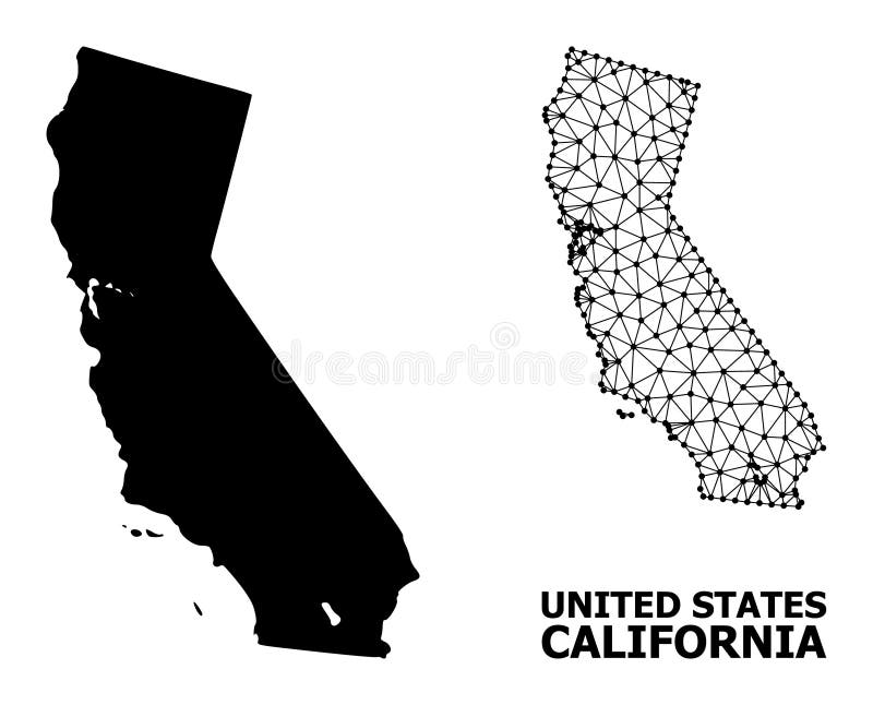 Solid and Wire Frame Map of California Stock Vector - Illustration of ...