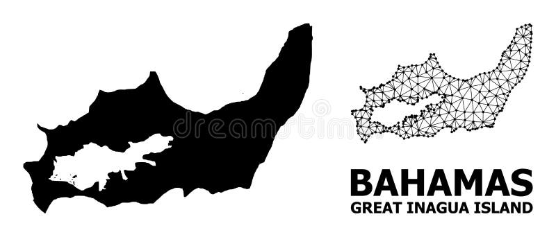 Solid and Wire Frame Map of Great Inagua Island Stock Vector ...