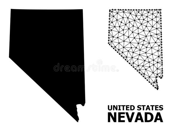 Solid and Wire Frame Map of Nevada State Stock Vector - Illustration of ...