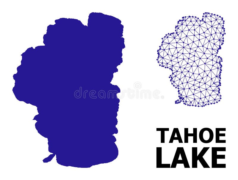 Solid and Wire Frame Map of Tahoe Lake Stock Vector - Illustration of ...
