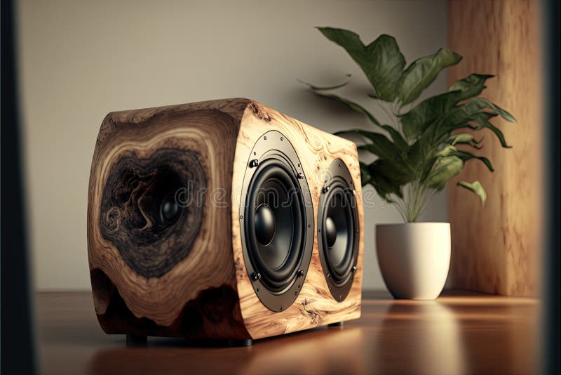 Solid Wood Design Speaker System for Home Entertainment. Generative Ai ...