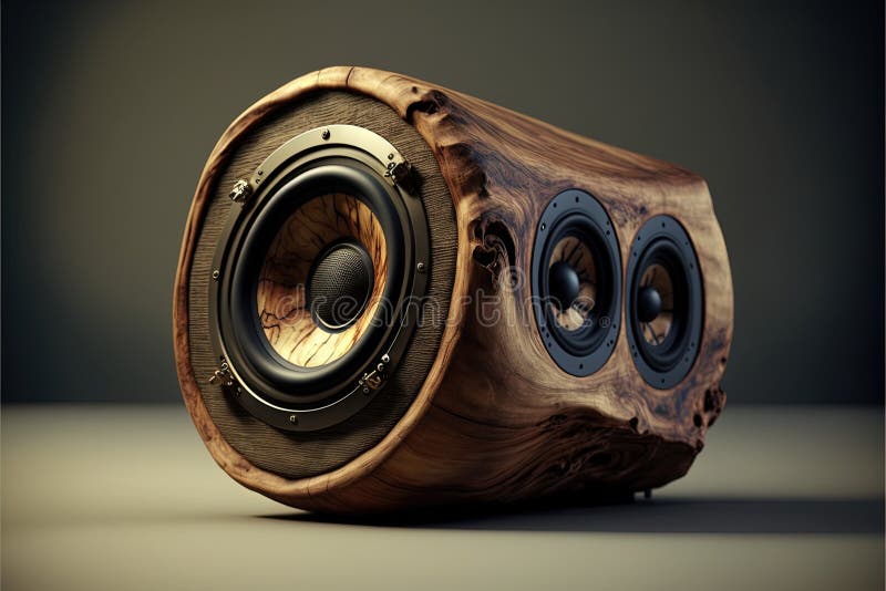 Solid Wood Design Speaker System for Home Entertainment. Generative Ai ...