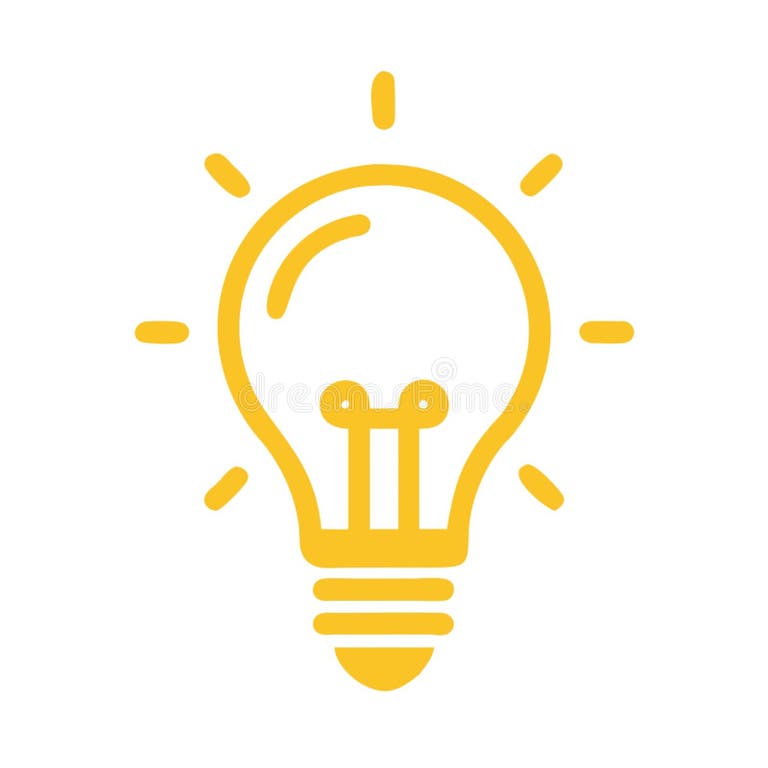 Solid Yellow Lightbulb Icon Representing an Idea Stock Vector ...