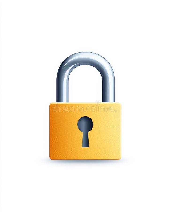 Solid Yellow Padlock in a Minimal Design Symbolizing Physical Security ...
