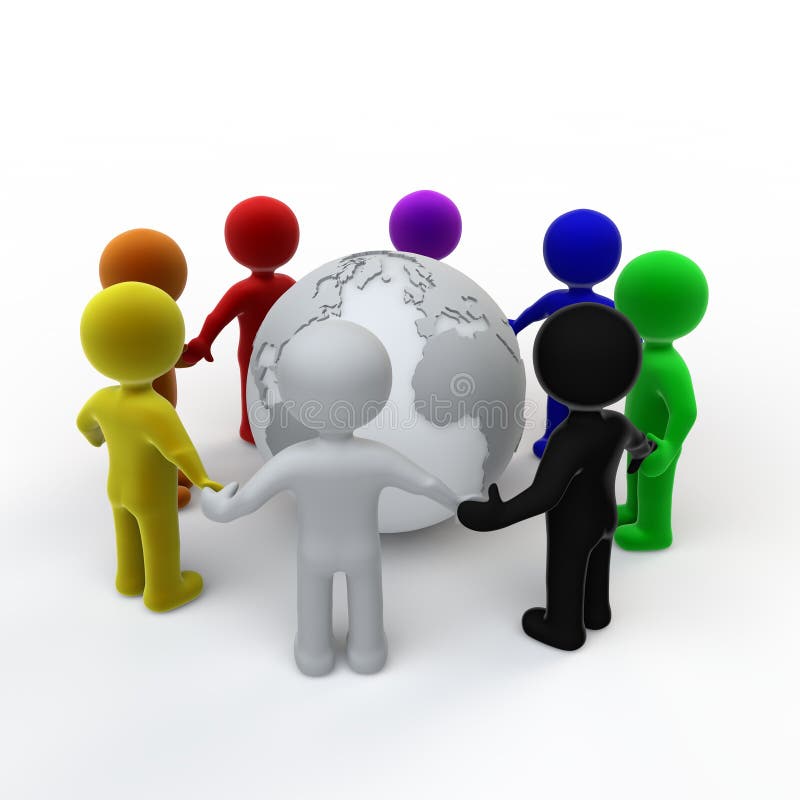 Solidariteit Rond De Wereld Stock Illustratie - Illustration of allen ...
