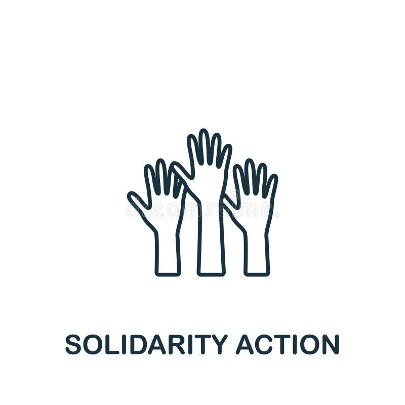 Solidarity Action Icon. Line Simple Line Protest Icon for Templates ...