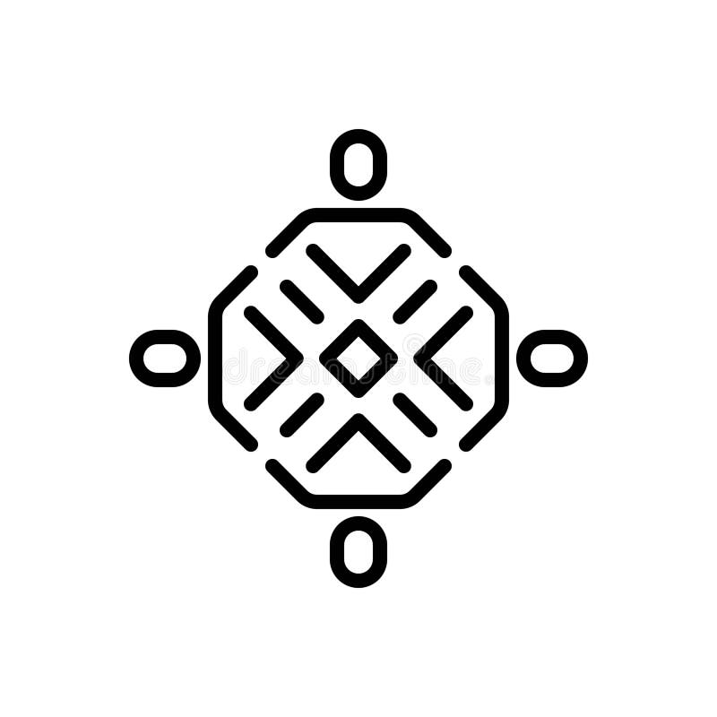 Black Line Icon for Solidarity, Cohesion and Unity Stock Illustration ...