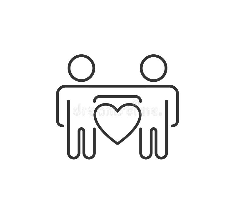 Solidarity Two Human Icon. Love People Vector Stock Vector ...
