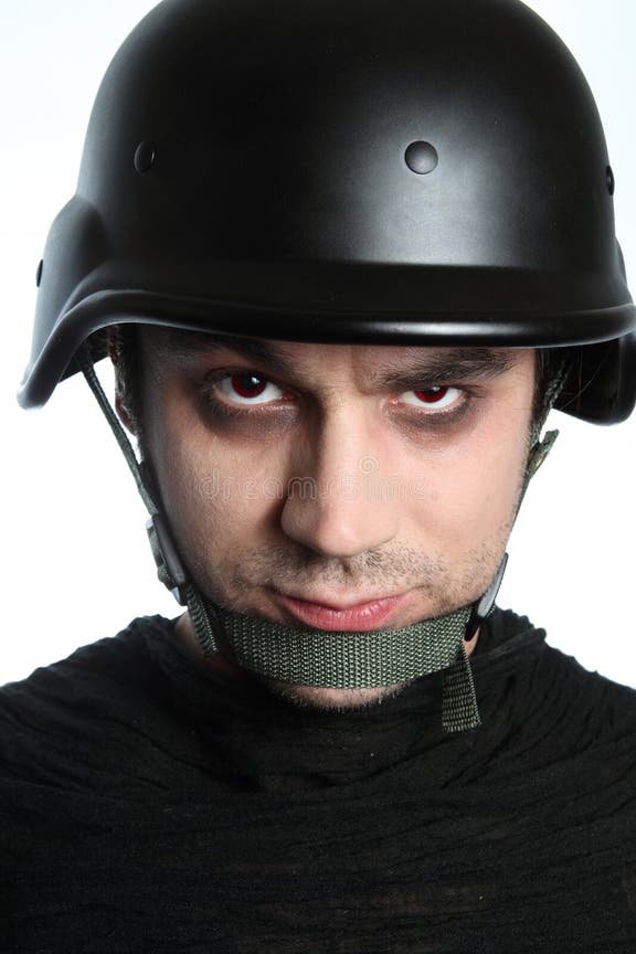 Solider with red eyes... stock photo. Image of private - 16915172