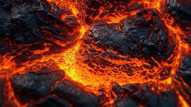 Solidified Hot Lava Texture of Eruption Volcan. Generative AI Stock ...