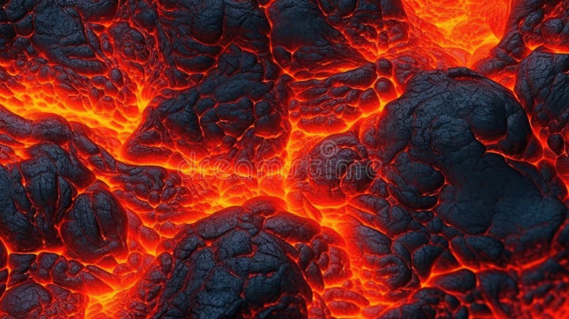 Solidified Hot Lava Texture of Eruption Volcan. Generative AI Stock ...