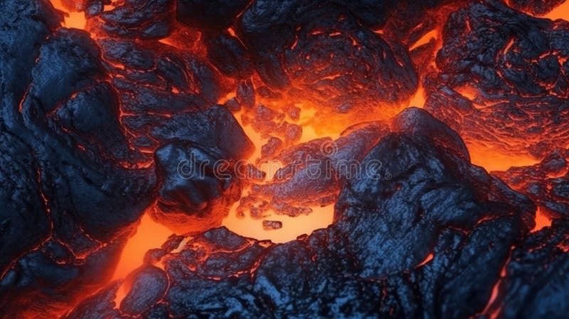 Solidified Hot Lava Texture of Eruption Volcan. Generative AI Stock ...