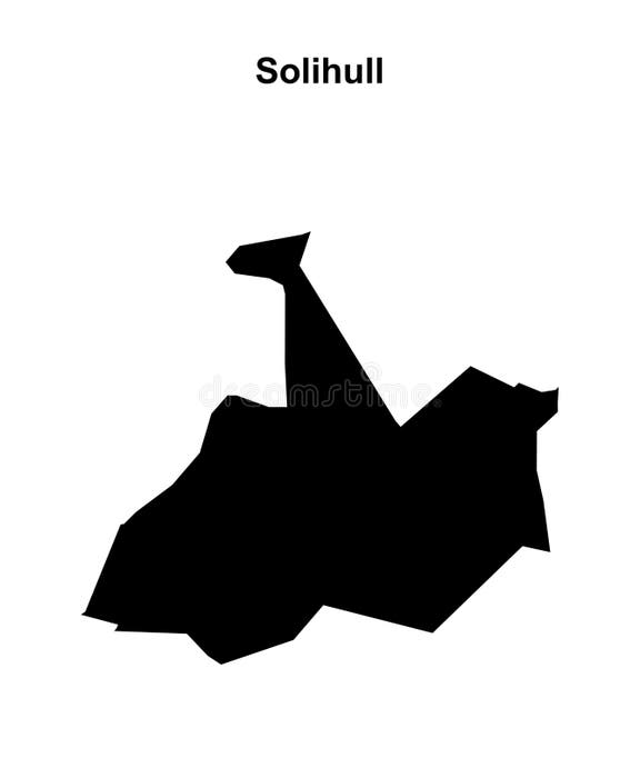 Solihull outline map stock vector. Illustration of outline - 360364056