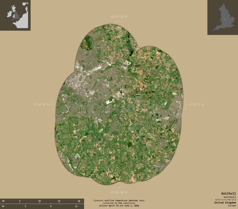 Solihull, United Kingdom - Composition. Sentinel-2 Satellite Stock ...