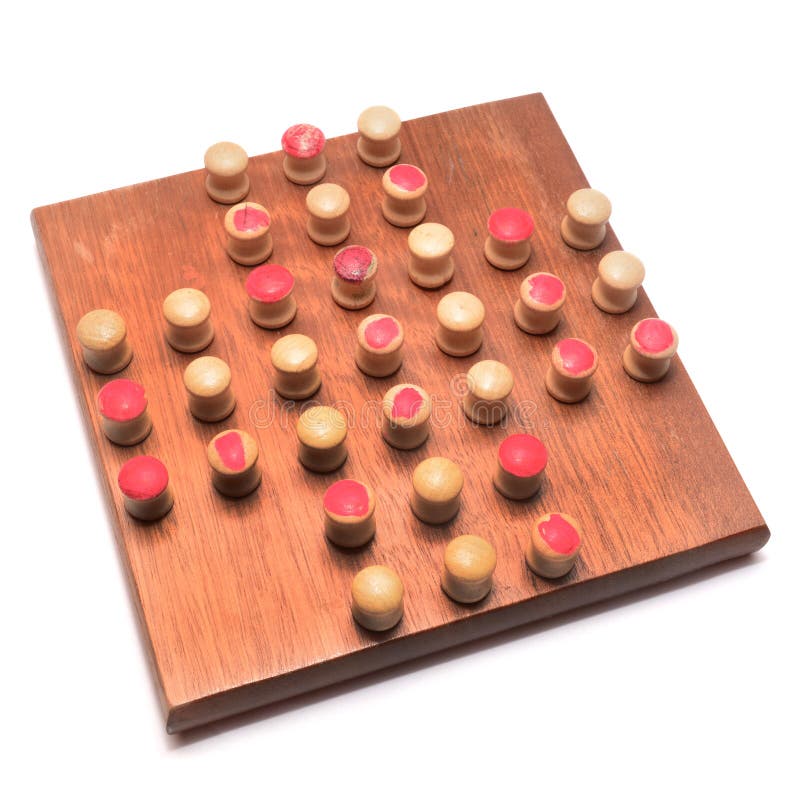 Wooden Peg Solitaire Board or Brainvita Stock Photo - Image of wood ...