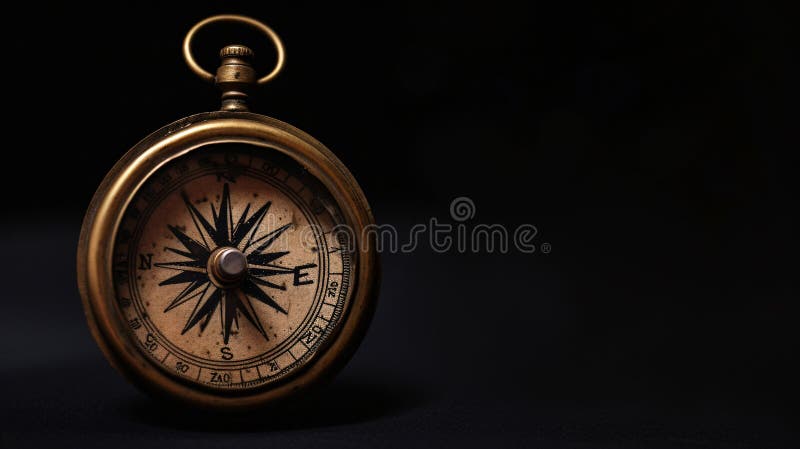 A Solitary Antique Compass, Isolated Against a Clean Smooth Single ...