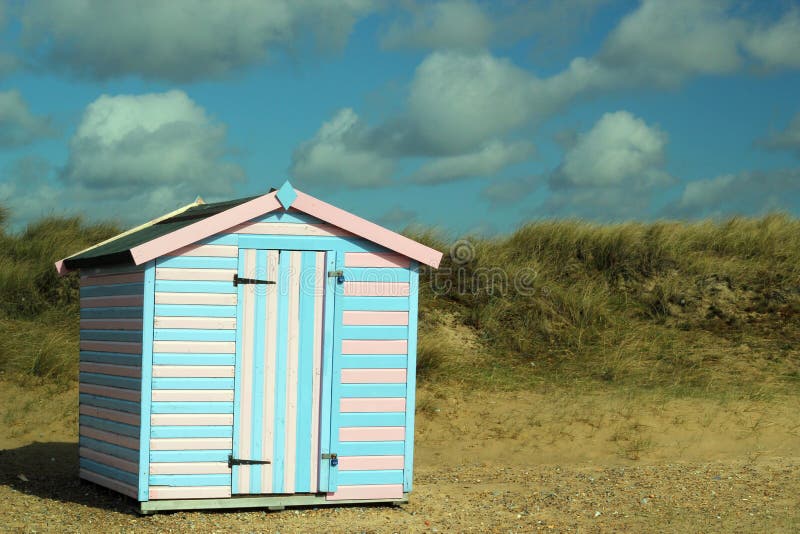 Solitary Beach Hut in the Sand Dunes. Stock Photo - Image of holiday ...