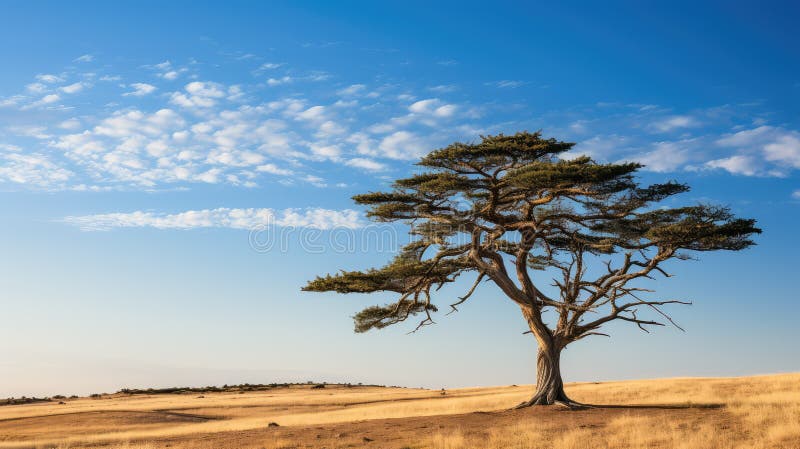 Solitary blue atlas cedar stock illustration. Illustration of proudly ...