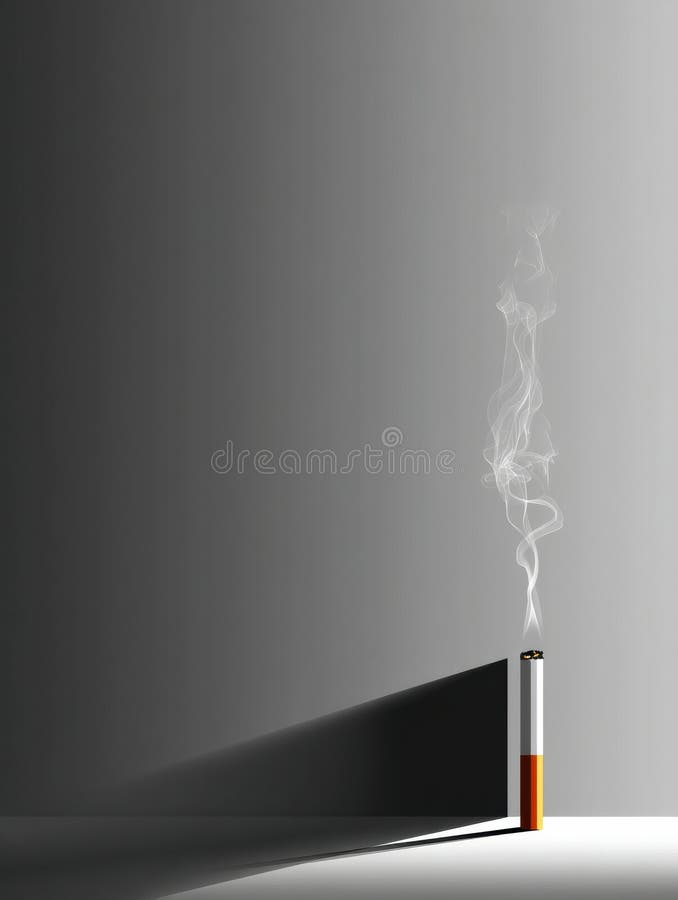 Single Burning Cigarette Casts Shadow Resembling Coffin on Clean ...