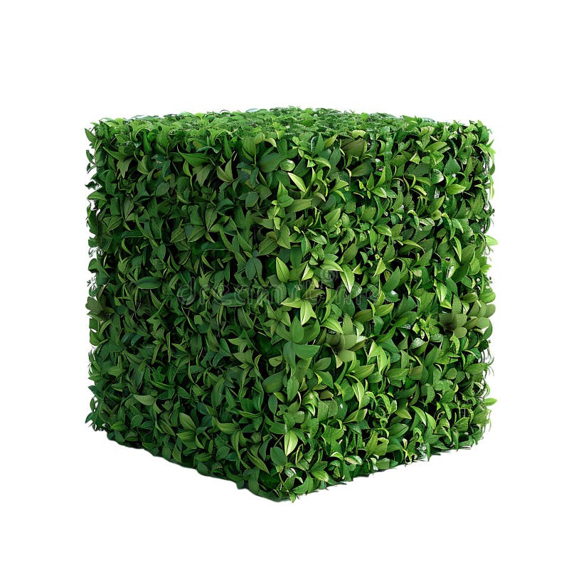 A Solitary Cube Shaped Topiary Stock Illustration - Illustration of ...