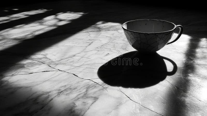 Solitary Cup in Dramatic Light and Shadow Stock Illustration ...