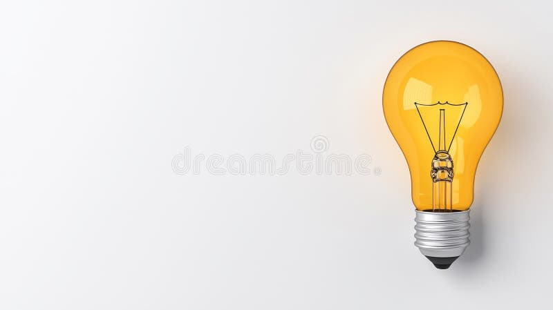 A Solitary Epiphany Design on a White Backdrop, Featuring a Light Bulb ...