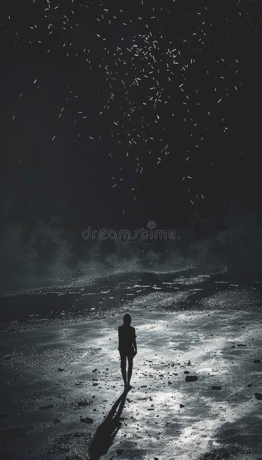 Solitary Figure in Desolate Space Post Breakup, Depicting Heartbreak ...