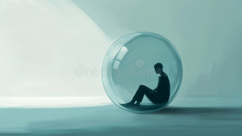 A Solitary Figure Sits in a Transparent Bubble, Symbolizing Privacy in ...