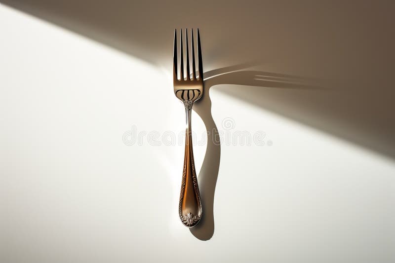 Unique Fork Casting Shadows in Soft Light on a Serene Surface. Generative AI Stock Photo - Image ...