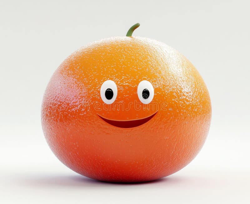 A Solitary Grapefruit, Completely Intact, Set Against a White Backdrop ...