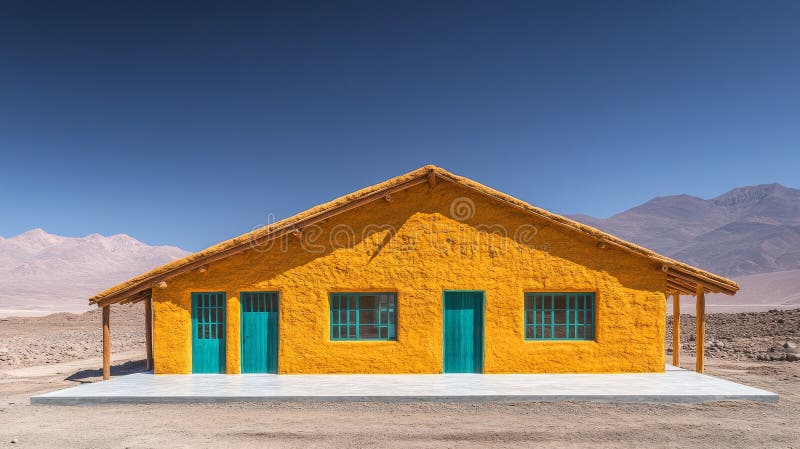 A Solitary Home in a Peaceful Desert Setting with Mountains in the ...
