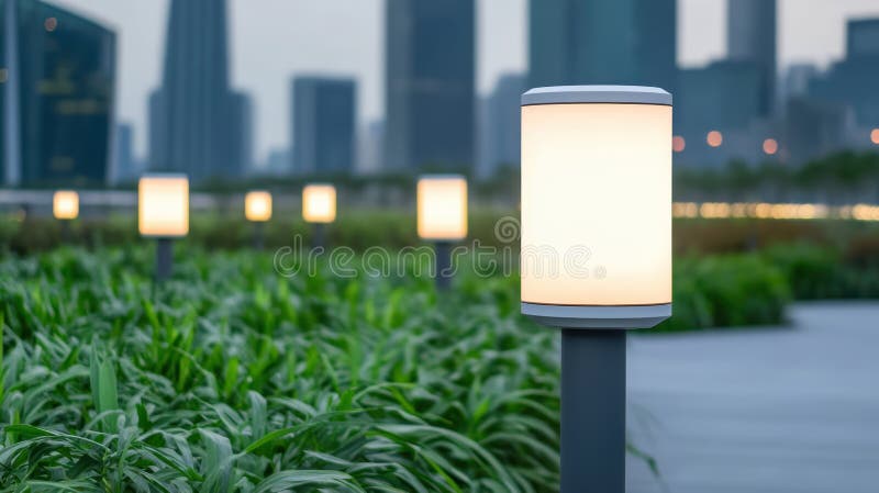 Solitary Illuminated Pole, a Bright White Light Piercing the Darkness ...