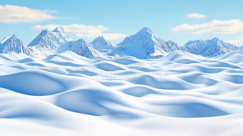 A Solitary Mountain Range with Snow Covering it is Set Against a White ...