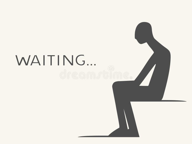 Solitary person waiting stock vector. Illustration of relax - 337831150