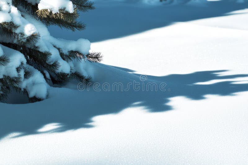A Solitary Pine Tree Stands Amidst a Snowy Landscape Stock Image ...