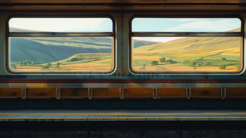 A Solitary Train Station Standing Against a Backdrop of Rolling Hills ...