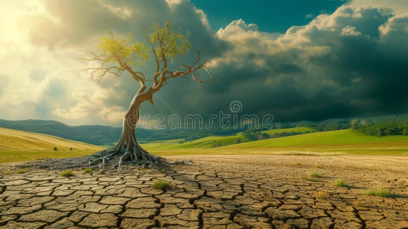 Solitary Tree with Twisted Branches on White Background. Nature and ...
