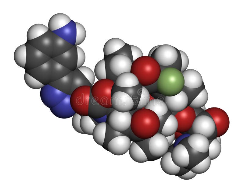 Solithromycin Antibiotic Drug Molecule. 3D Rendering Stock Illustration ...