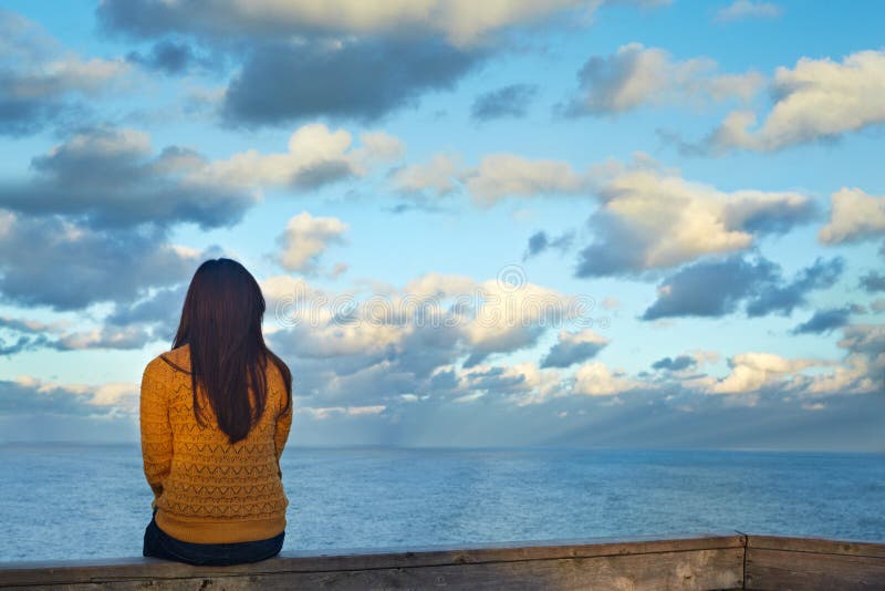 Solitude stock image. Image of sitting, blue, scenery - 26924225
