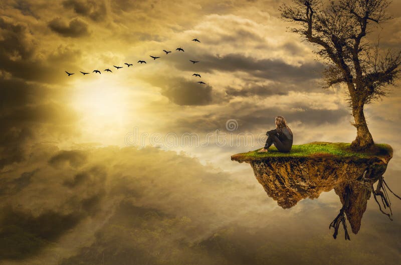 Solitude illustration stock. Illustration du contemplation - 57984584