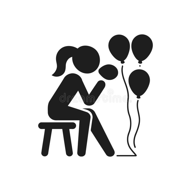 Balloons Icon Isolated on White Background Stock Illustration ...