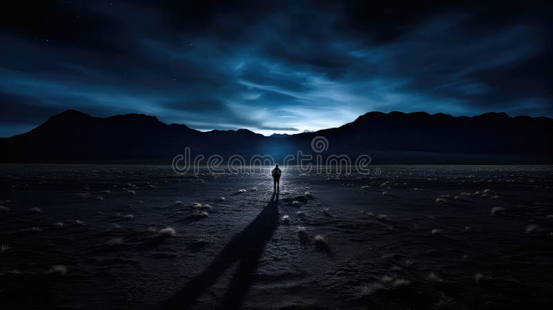 Solitude dark desert stock illustration. Illustration of eerie - 373602529