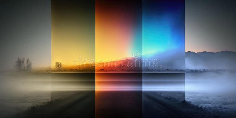 Solitude Landscape with Light Spectrum Gradient of Electromagnetic ...