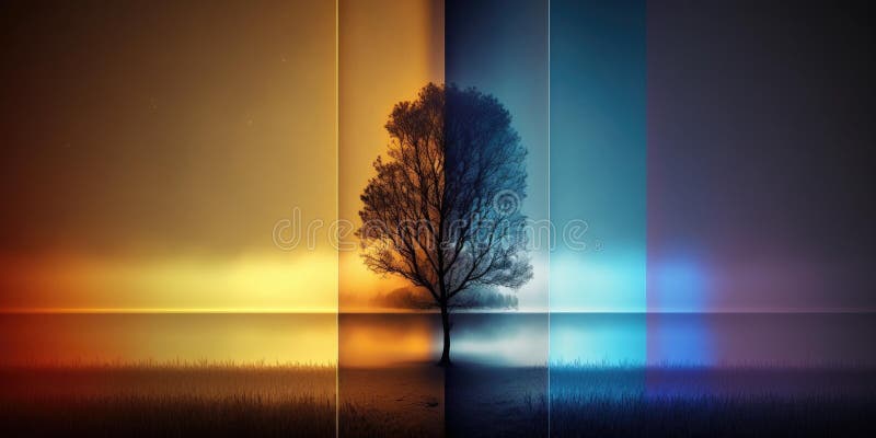 Solitude Landscape with Light Spectrum Gradient of Electromagnetic ...
