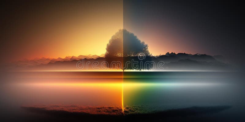 Solitude Landscape with Light Spectrum Gradient of Electromagnetic ...