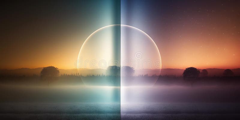 Solitude Landscape with Light Spectrum Gradient of Electromagnetic ...