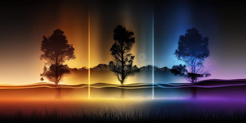 Solitude Landscape with Light Spectrum Gradient of Electromagnetic ...