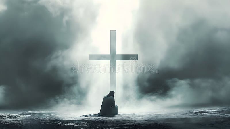 Solitude in Prayer stock illustration. Illustration of silence - 331070635