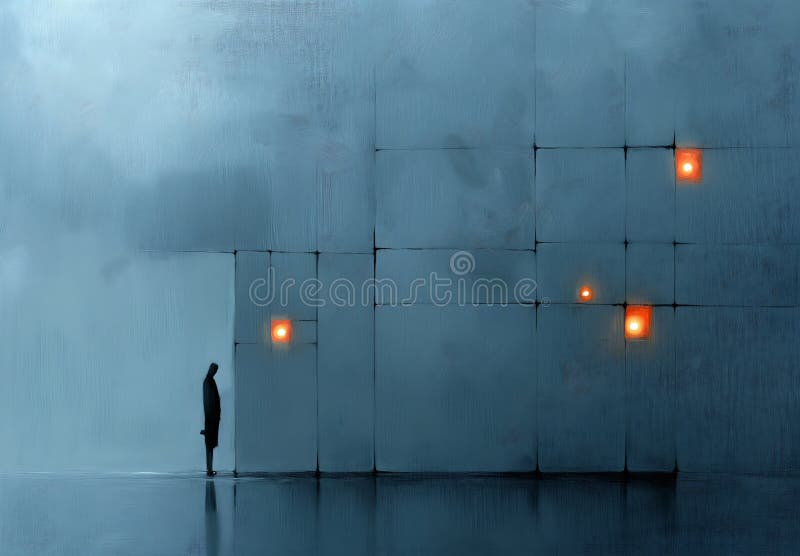 Solitude in a Translucent Cube: an Illustrated Ode To Nostalgia Stock ...